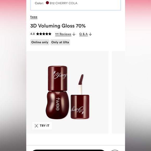 Fwee | Makeup | Fwee 3d Volumizing Gloss 7cherry Cola | Poshmark